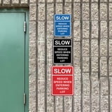 Signs ByLITA Portrait Round Slow Reduce Speed When Entering Parking Lot ...