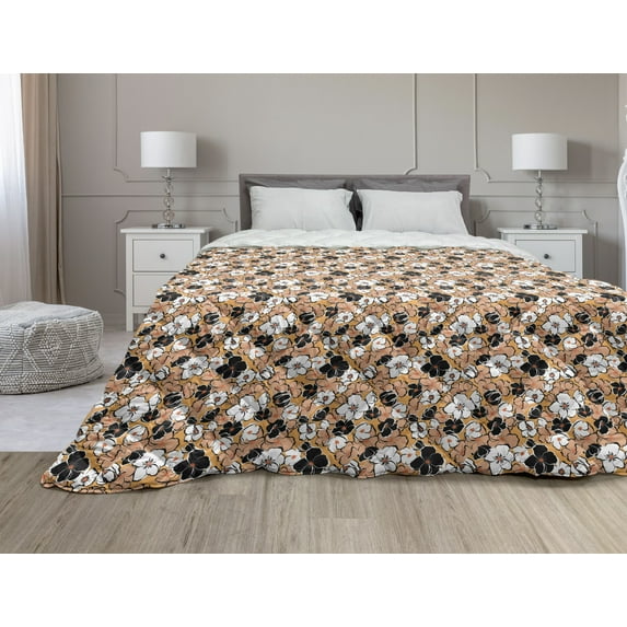 Abstract Surreal Down Alternative Comforter, Monochrome Style Leopard ...