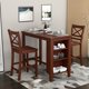 Costway 3PCS Counter Height Pub Dining Table Set w/ Storage Shelves&2 ...