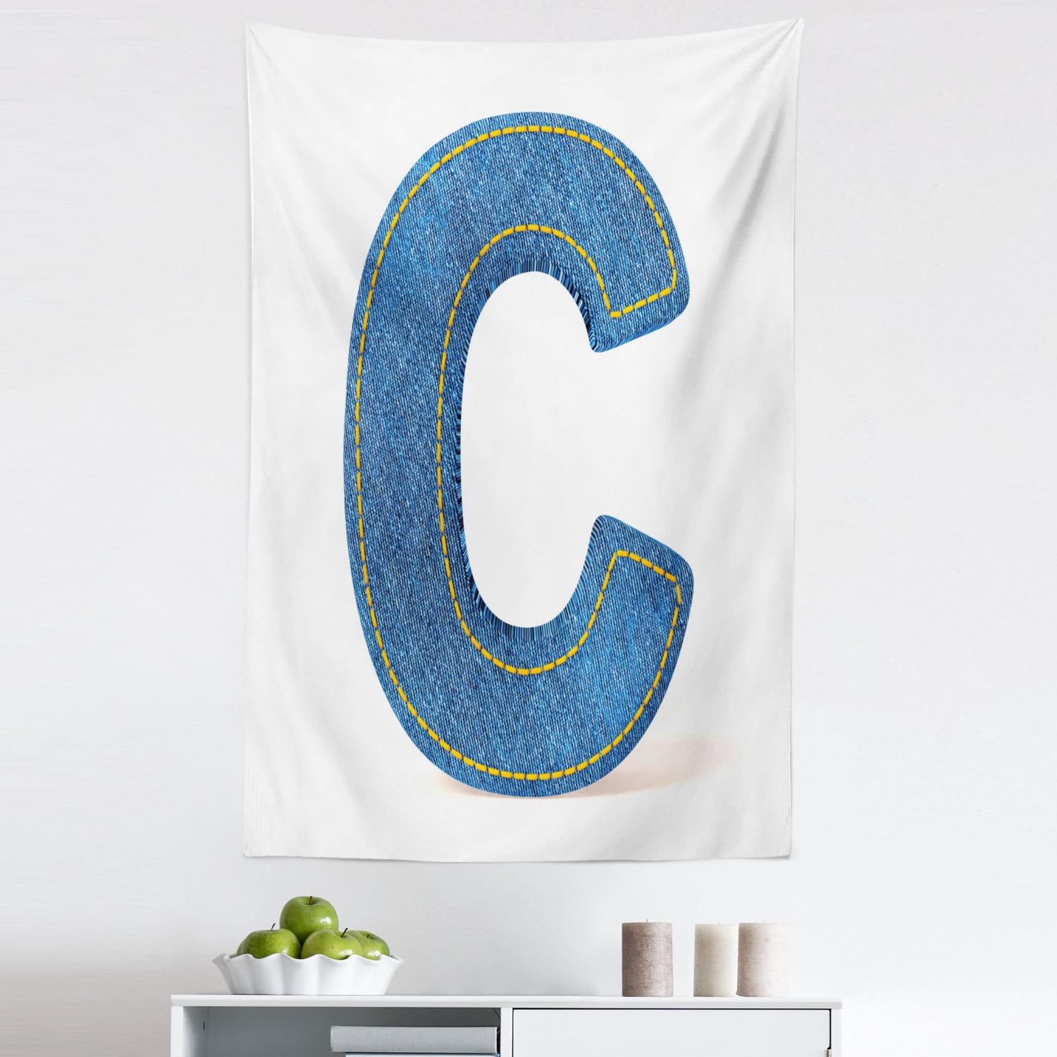 Letter C Tapestry, Alphabet Sign Writing Language Uppercase C Denim ...