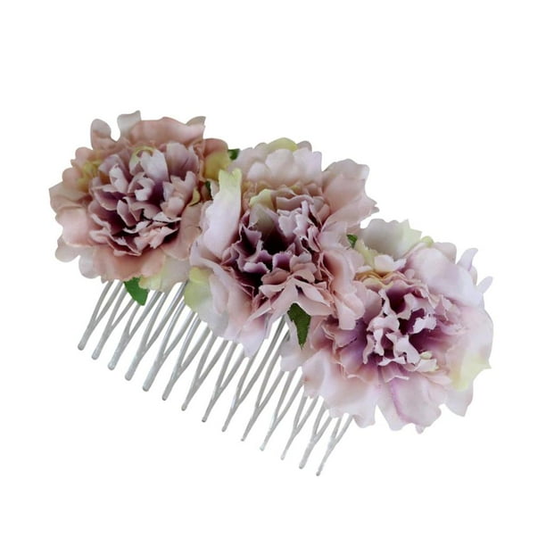 1 Piece Carnation Flower Hair Comb Clip Stylish Hair Pins Accessories ...