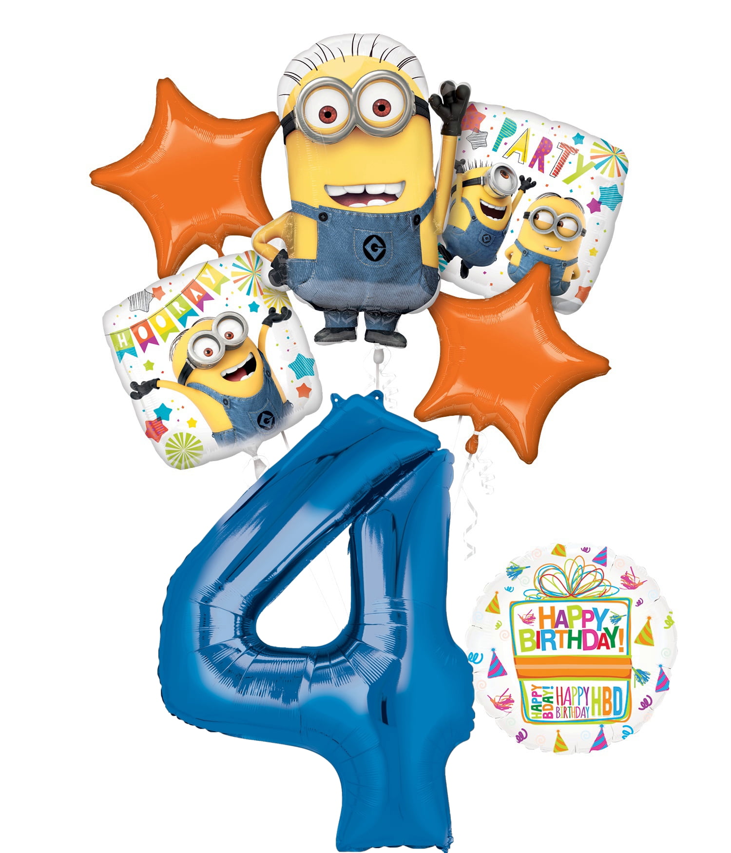 Despicable Me 3 Minions 4th Birthday Party Supplies and balloon ...