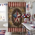 4th of July Shower Curtain for Bathroom, Retro Usa Flag Star Wreath of ...