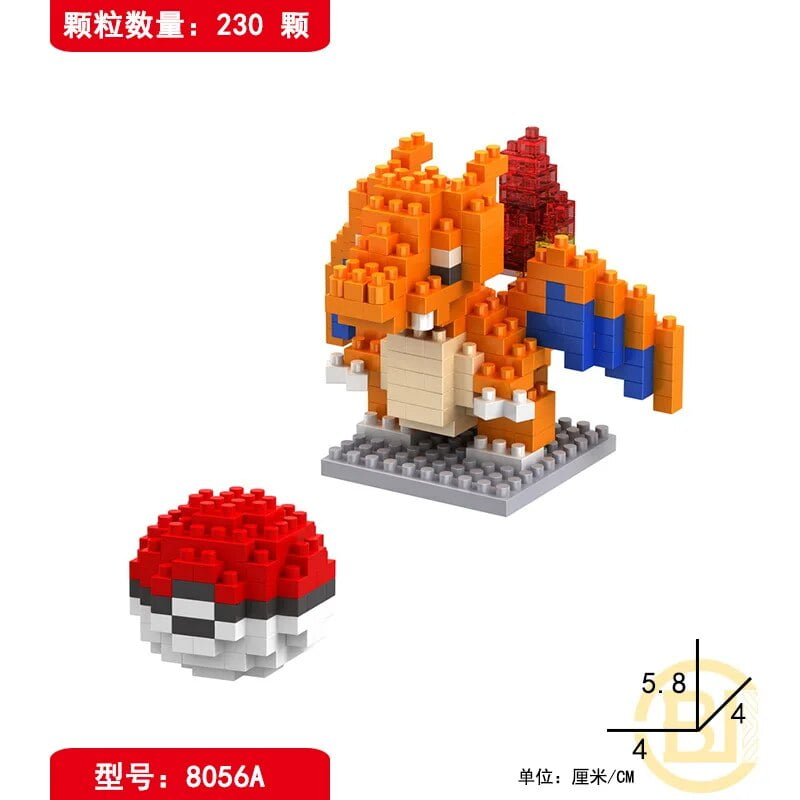 Pokemon Blocks Small Cartoon Mini Building Block Pikachu Charizard ...
