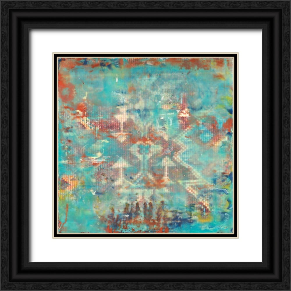 Shanti, Shima 20x20 Black Ornate Wood Framed with Double Matting Museum ...