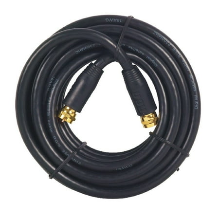 3.6m / 12' RG6 Indoor and Outdoor Coaxial Cable - with Connector, Black ...