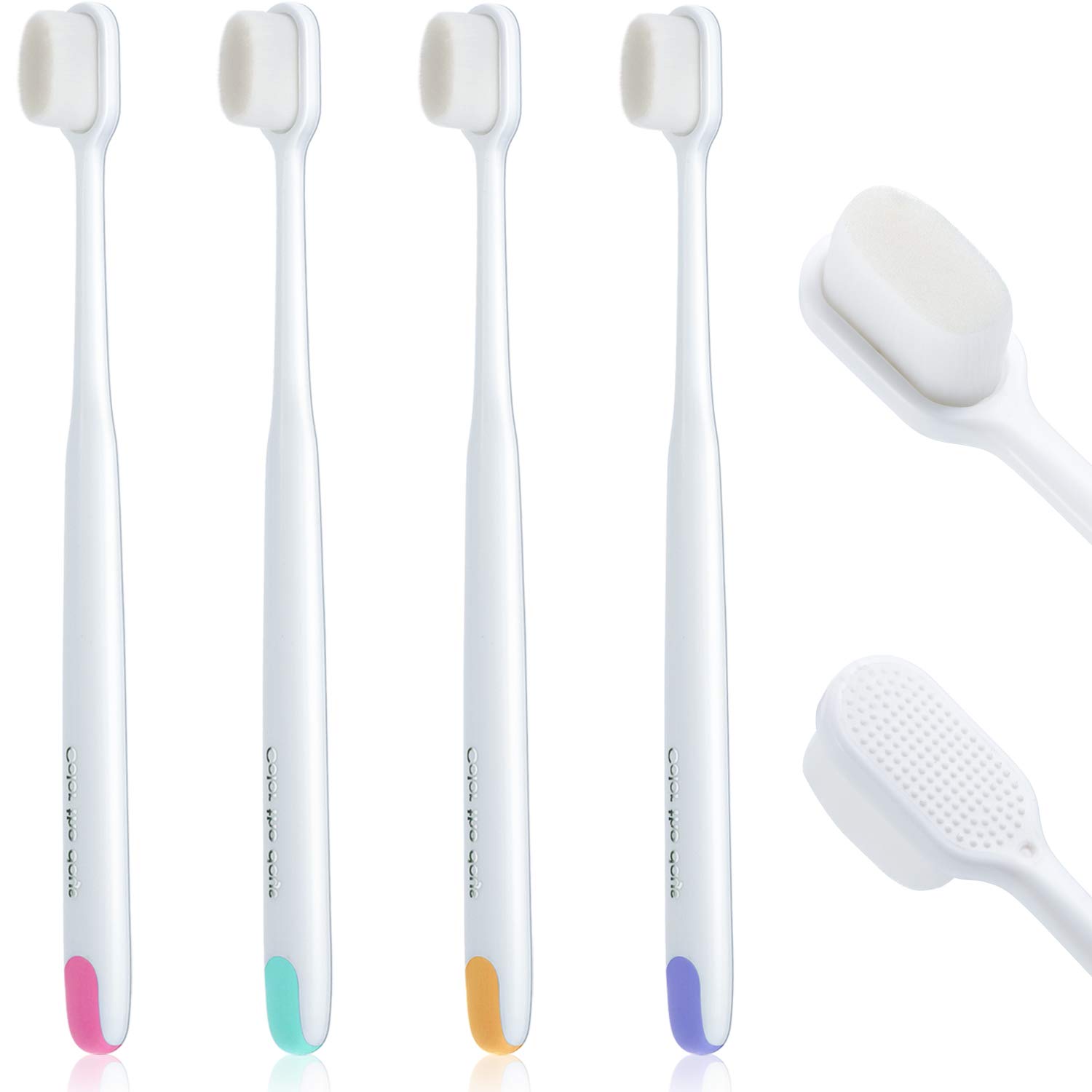 LuoHeng 4 Pieces Soft Micro Nano Manual Toothbrush Kids Extra Soft ...