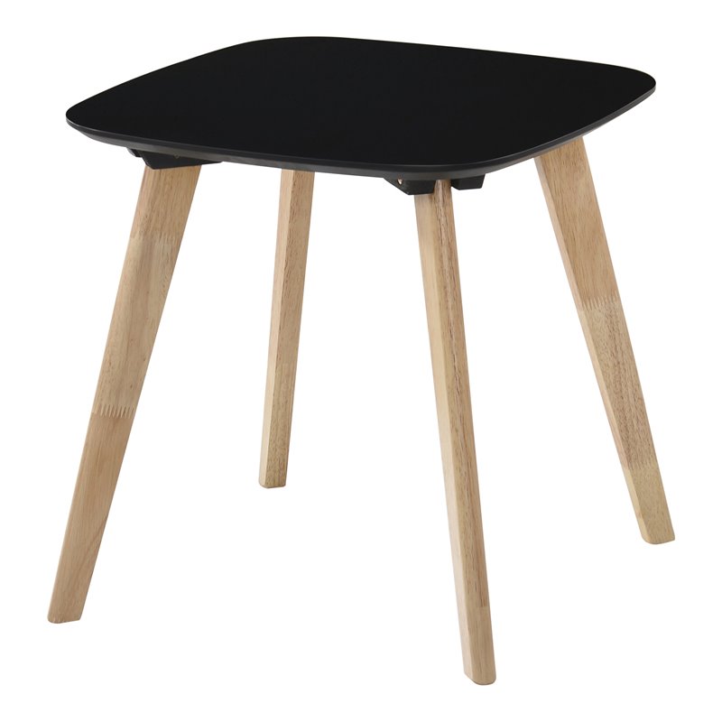 Omax Decor Dana Solid Wood End Table with Natural Oak Stain Legs in ...