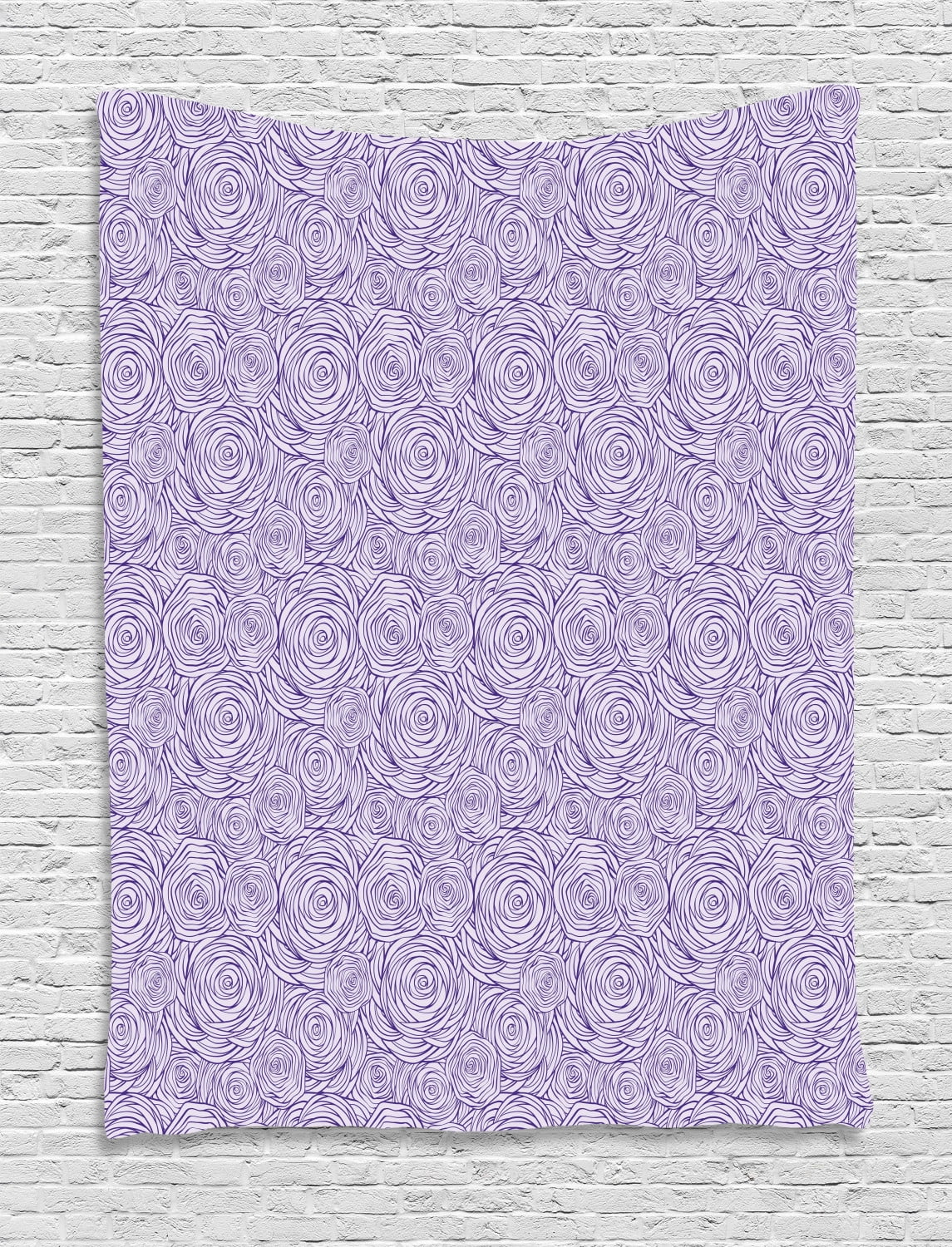 Rose Tapestry, Hand-Drawn Stylized Romantic Roses with Spiral Shape ...