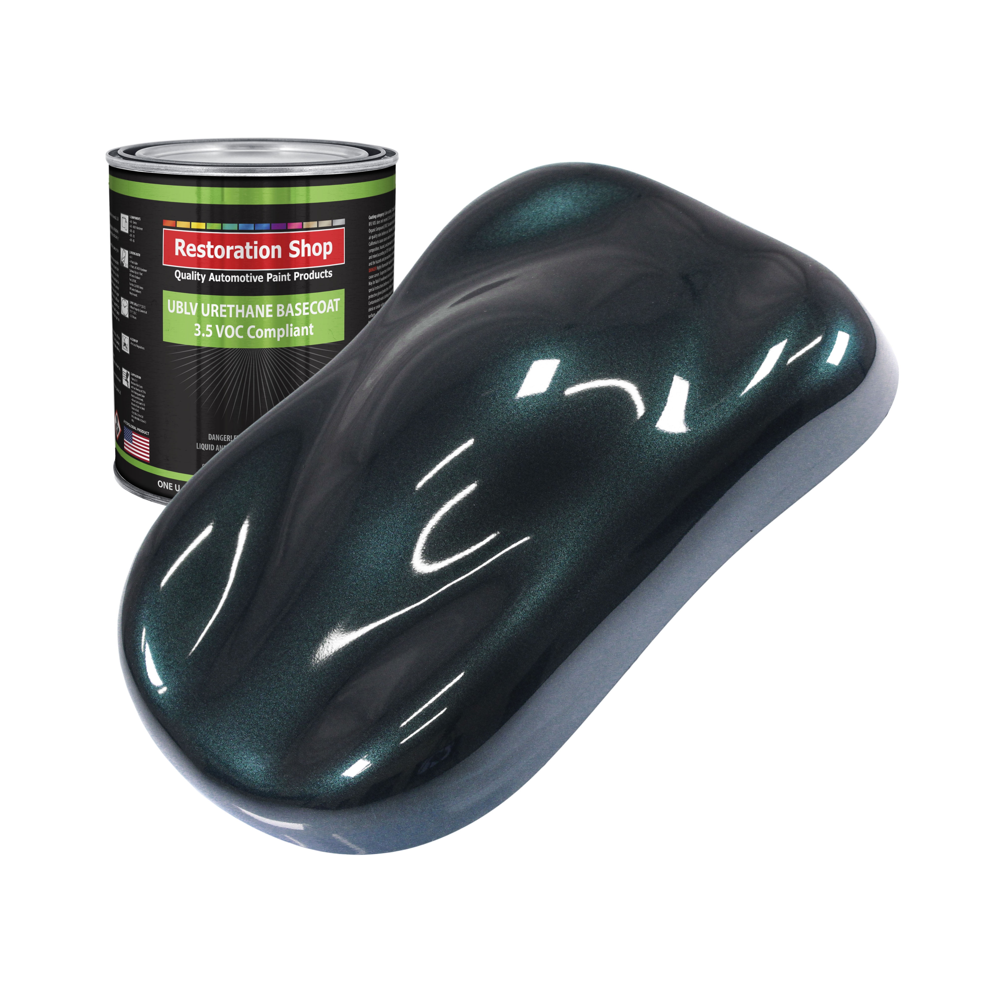 Dark Turquoise Metallic 1 Quart Low VOC URETHANE BASECOAT Car Auto Body ...