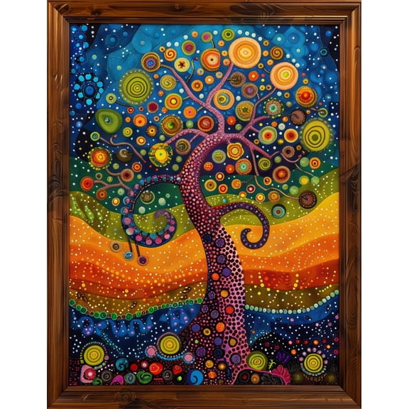 Abstract Tree of Life Vibrant Colors DIY 11CT Stamped Cross Stitch Kits ...