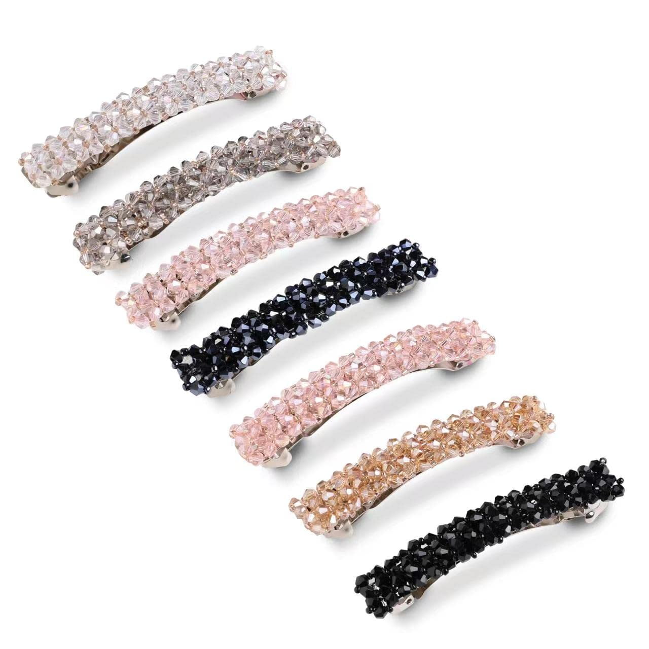 7 PCS Sparkly Glitter Hair Clips Elegant Rhinestone Hair Barrettes for Women Fine Hair Fancy Crystal Bling Hair Clips for Women and Girls by Walmart