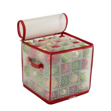 Simplify 27 Count Stackable Christmas Ornament Storage Box, Polyester ...