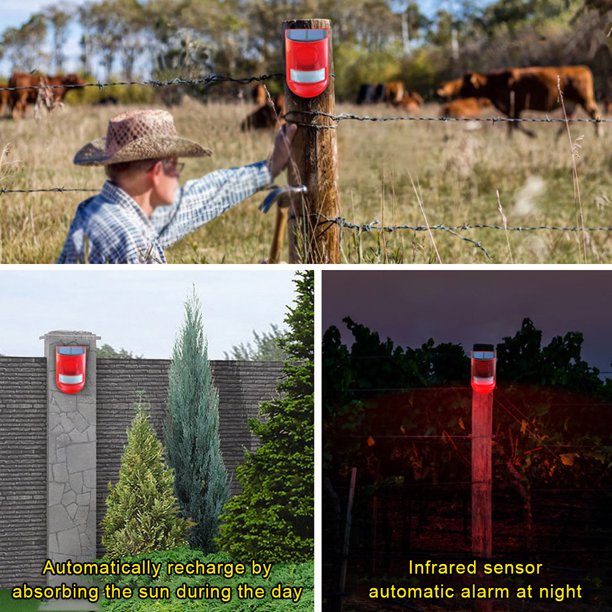 Solar Rechargeable Waterproof Hallway Garage Motions Sensor Alarms ...