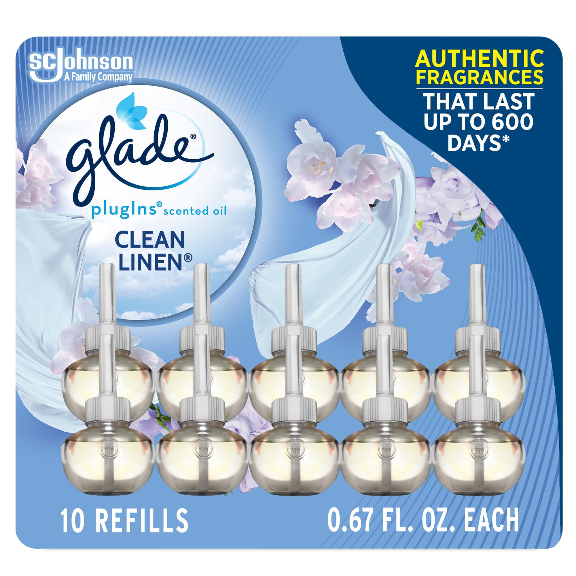 Ambientador Glade Plugins de lino perfumado con aceite, 10 x 20 ml ...