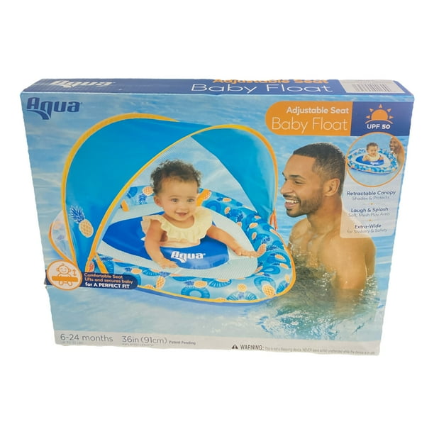 Aqua Leisure Adjustable Seat Baby Pool Float w/ Retractable Canopy ...
