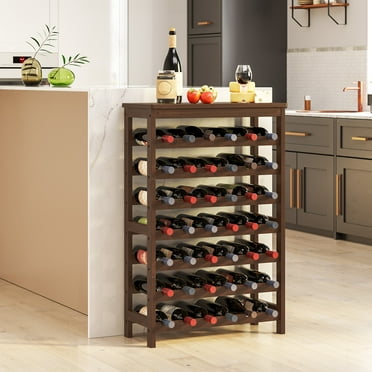 SereneLife 36 Bottle Stackable Wine Rack, 4-Tier Large Floor ...