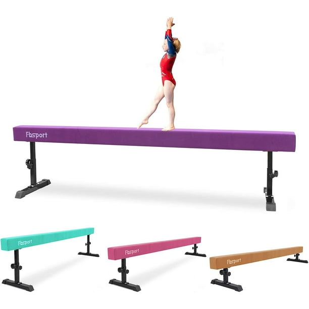 FBSPORT 8ft Adjustable Balance Beam, High&Low Floor Beam Gymnastics ...