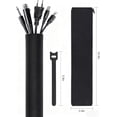 4-piece cable management sleeve set with 10 cable clips for wire ...