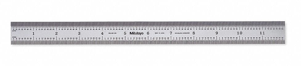 Mitutoyo Steel Rule,Rigid,12 In,32/64/0.5/1mm 182-125 - Walmart.com