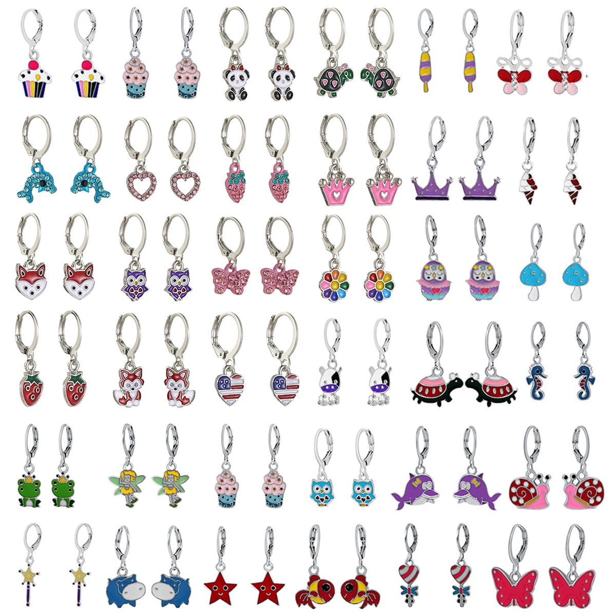 MAINYU 36 Pairs Hypoallergenic Earrings for Girls Cute Dangle Earrings ...