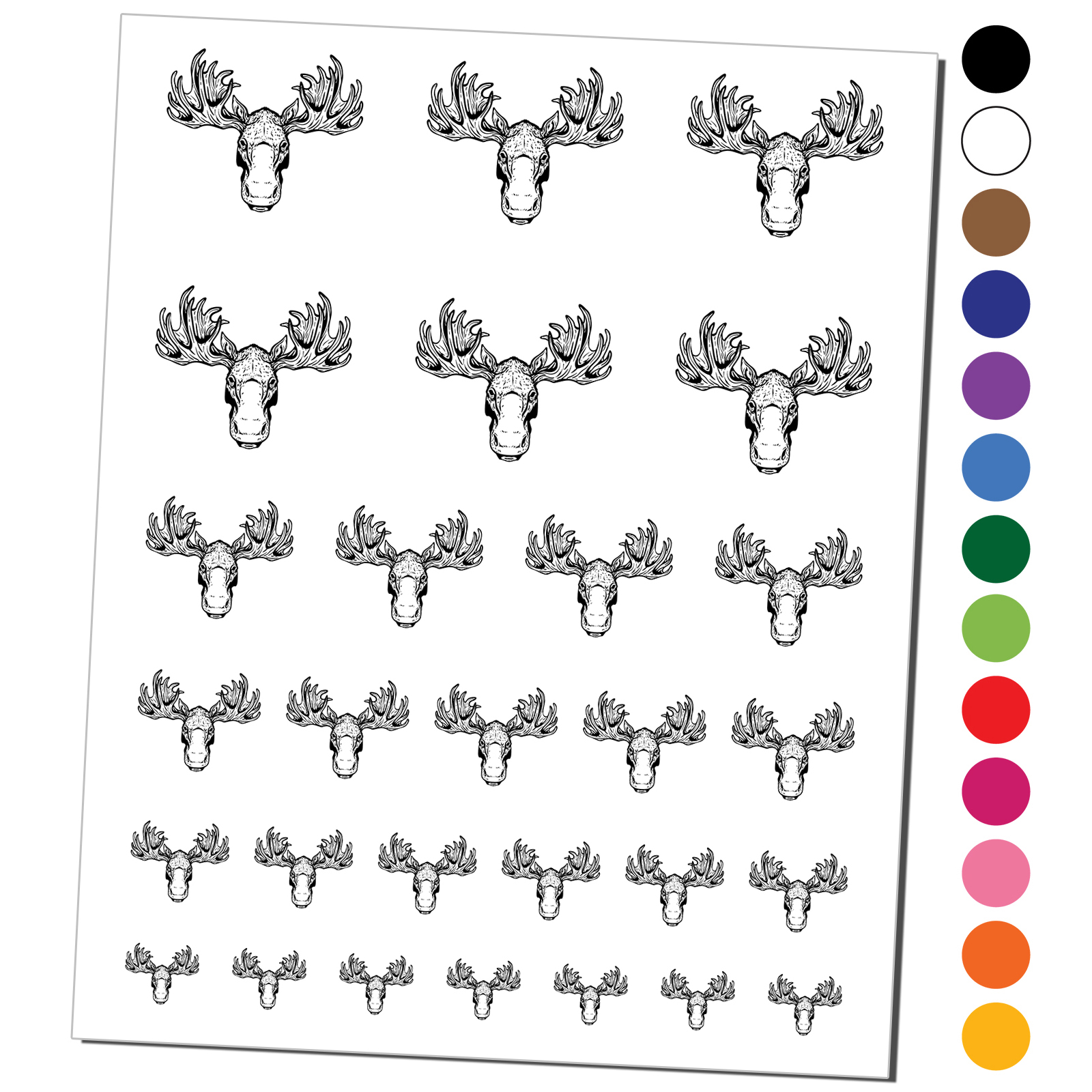 Moose Head Water Resistant Temporary Tattoo Set Fake Body Art ...