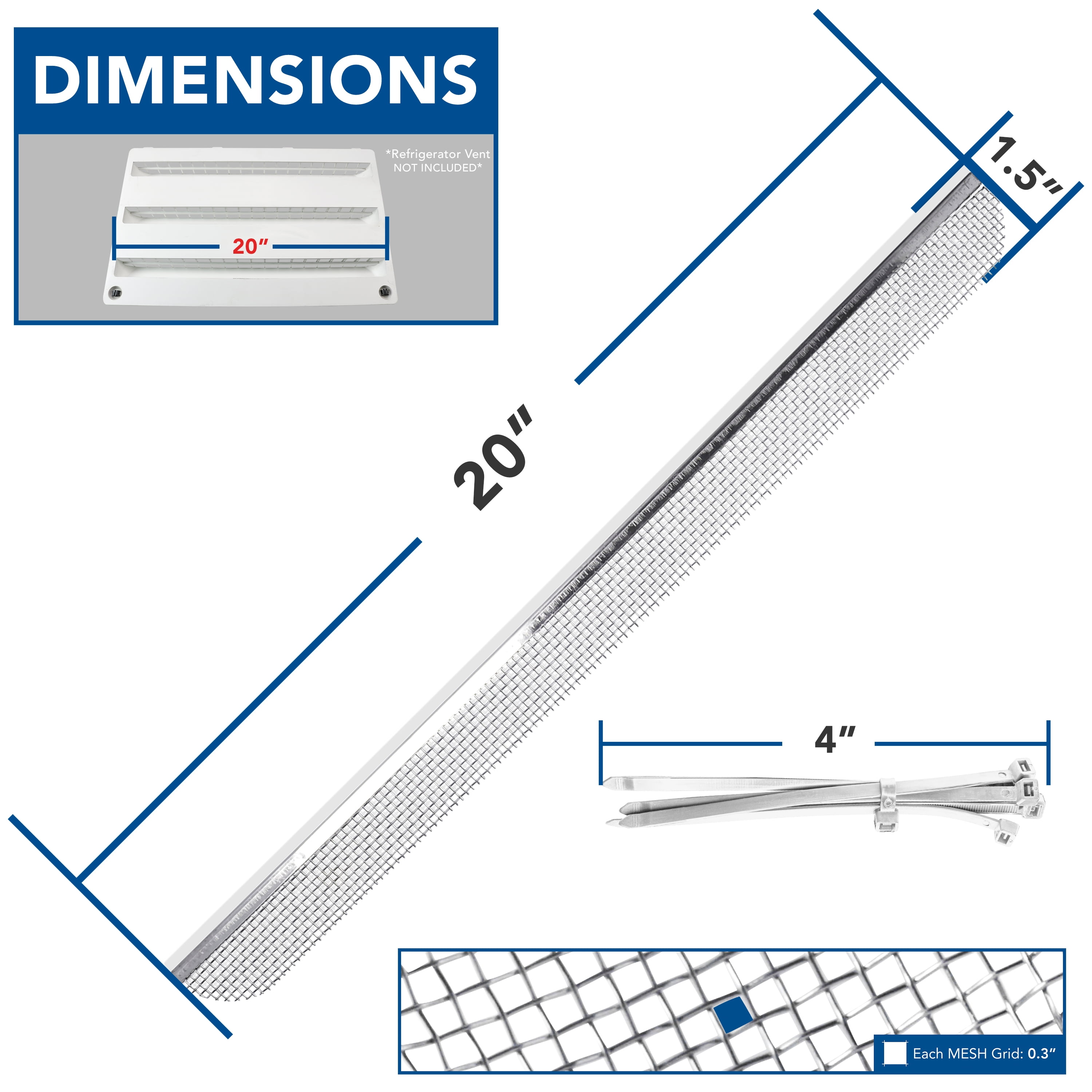 Dometic RV Refrigerator Vent Flying Insect Screen - Stainless Steel ...