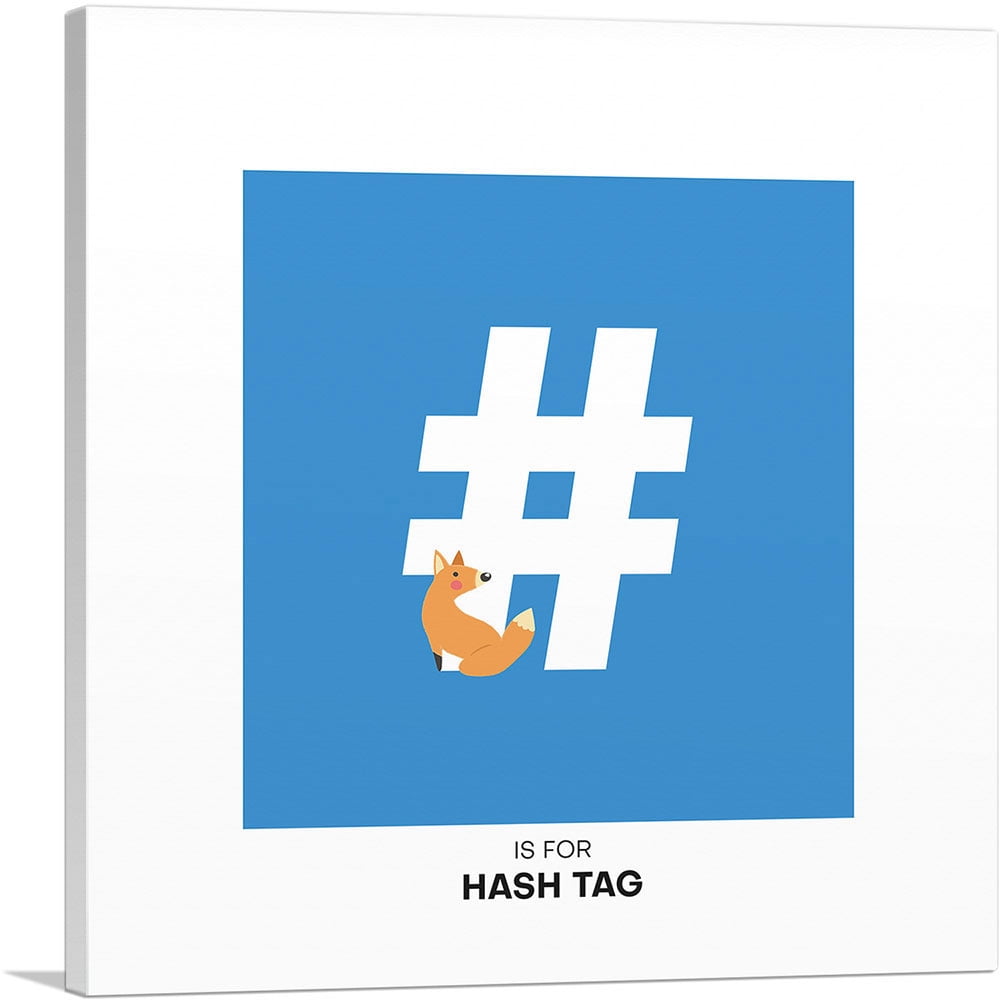 ARTCANVAS Kids Animal Alphabet Number Sign Hash Pound Symbol Canvas Art ...