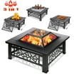 Red Mountain Valley 47'' Outdoor Fire Pit with Grill, Large Wood ...