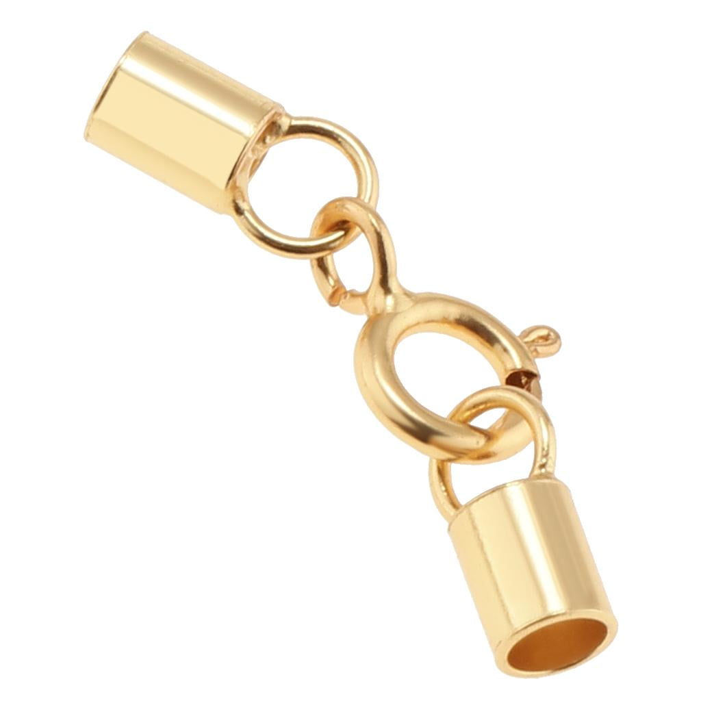 10K Yellow Gold Solid Flat End Cap Chain Bracelet Finding 1.5mm ...