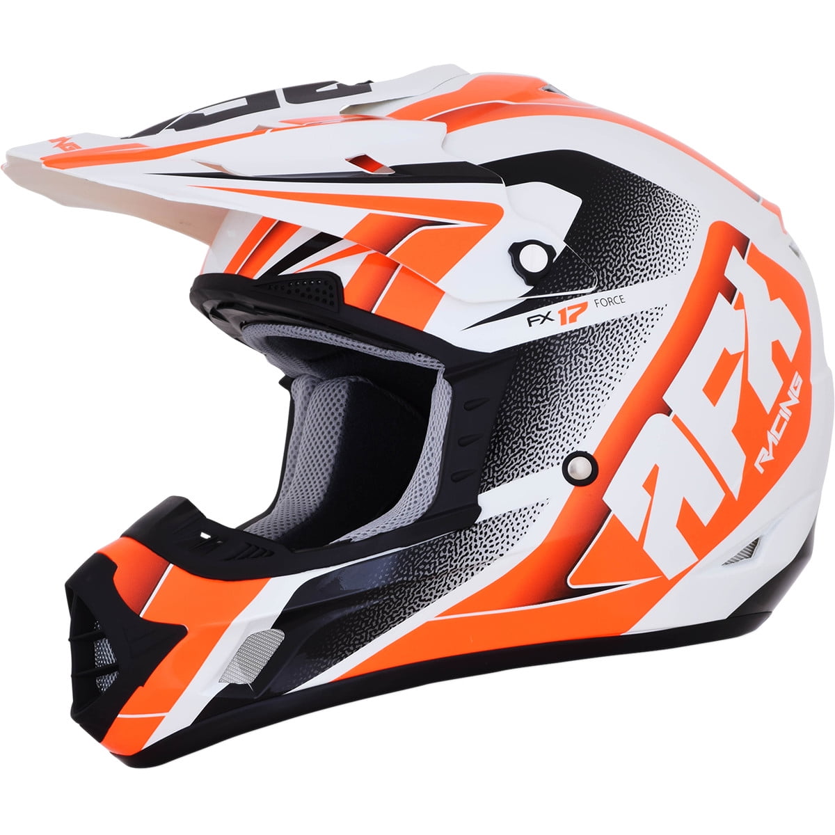AFX FX-17 Offroad Helmet (Force Orange/White Clear Coat, X-Large ...
