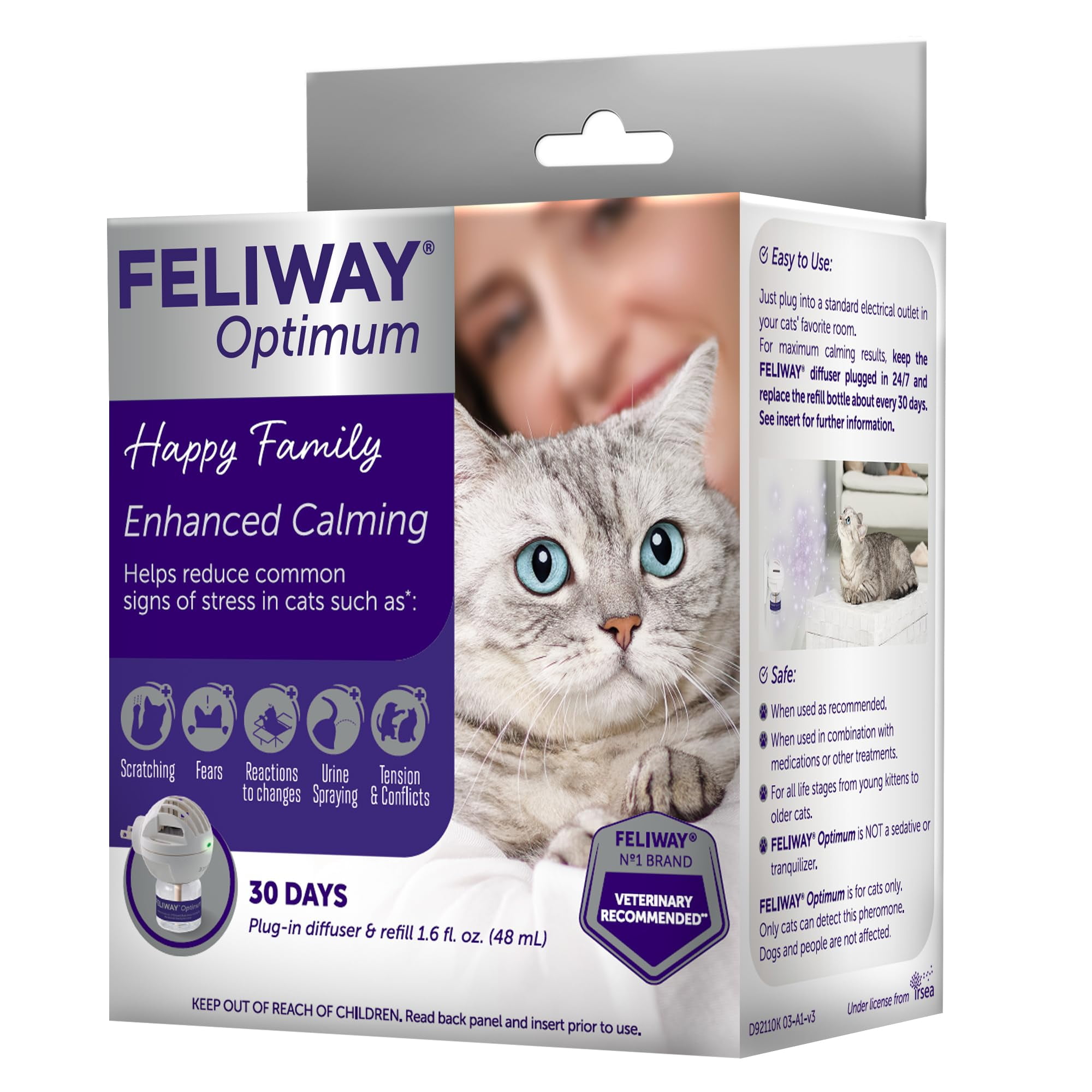 FELIWAY® Optimum 30 Day Cat Calming Plug In Pheromone Diffuser ...