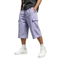 Cargo Pants Men Lightweight Casual High Waisted Cropped Summer Trousers ...