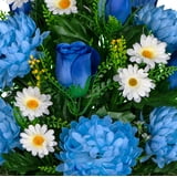 Sympathy Silks Artificial Floral Arrangements - Blue Rose & Light Blue ...