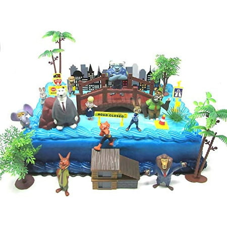 ZOOTOPIA 19 Piece Birthday Cake Topper Set Featuring Judy Hopps, Nick ...
