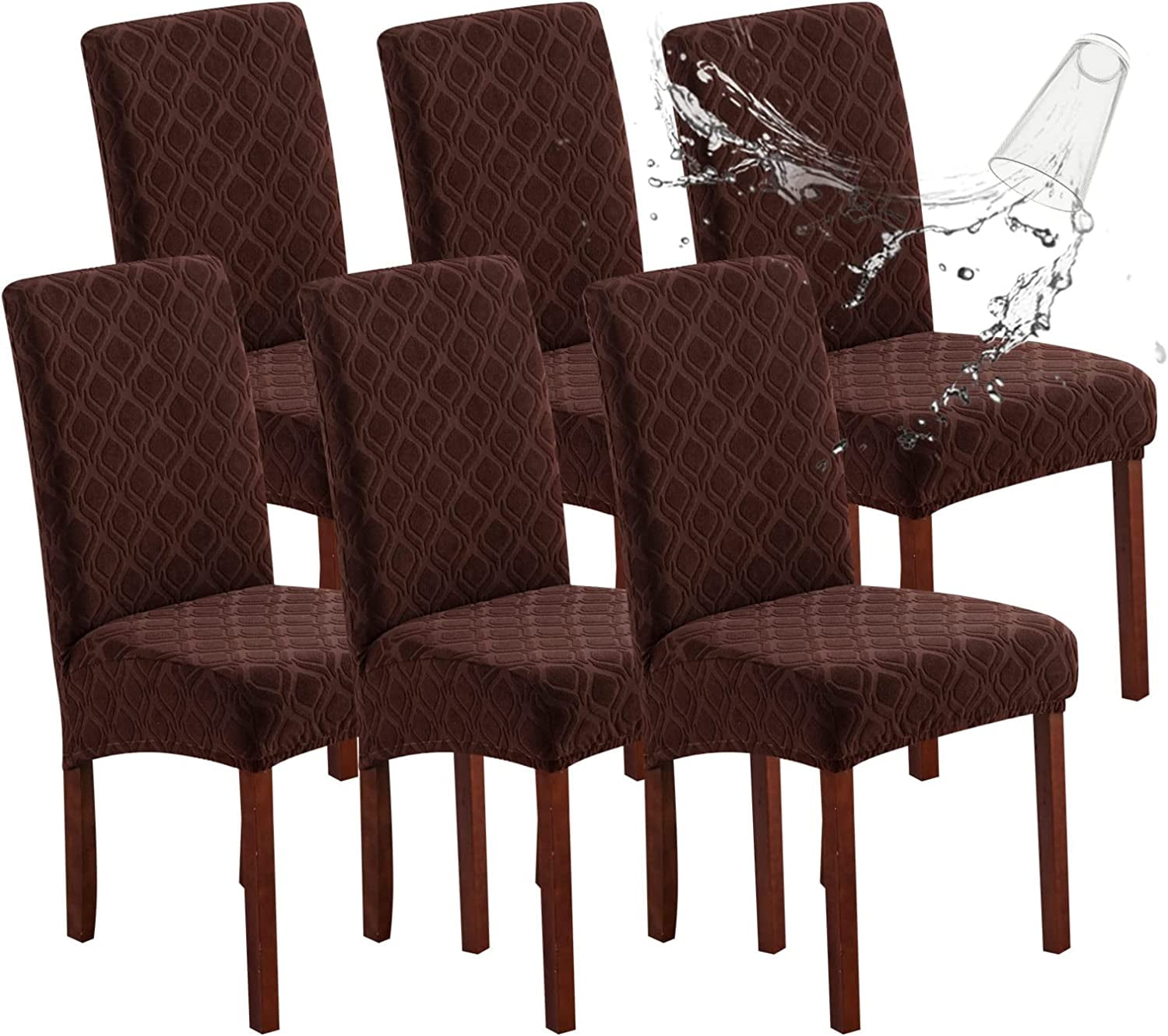 Koreshion Waterproof Chair Covers for Dining Room Set of 6, Dining ...