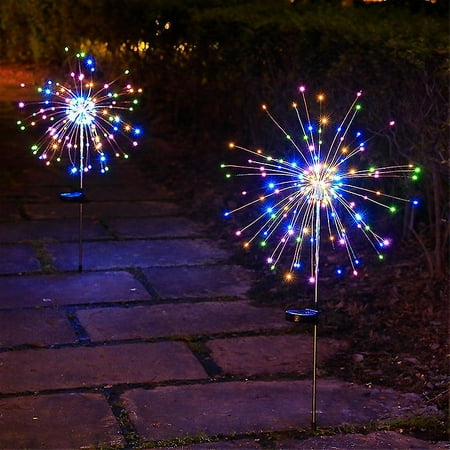 Dww-2 Pack Christmas Outdoor Lights 200 Led Fireworks Lights Battery ...