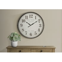 Clocks - 30" Round - Large Oversized - Wall Clock - Brown ...