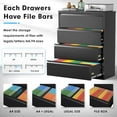 SOLAURA Steel Locking Furniture, Large 4-Drawer Lateral File Cabinet ...
