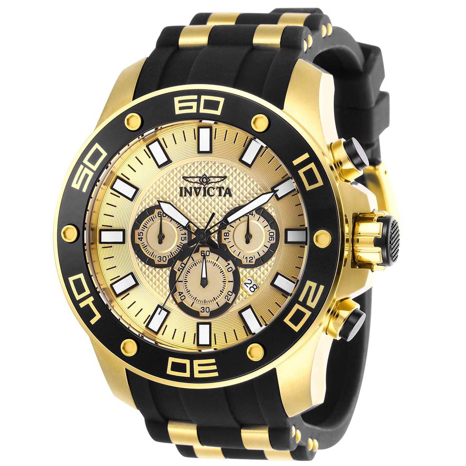 Invicta Men's 26088 Pro Diver Chronograph Gold Dial Watch - Walmart.com