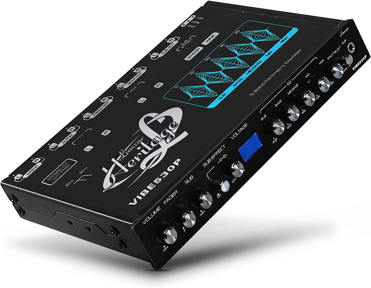 Lanzar 5 Band Parametric Equalizer with Voltage Meter, Subwoofer Gain ...