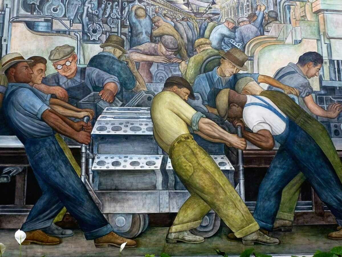 Diego Rivera Mural -1932 Ford Motor Workers - Canvas OR Print Wall Art ...