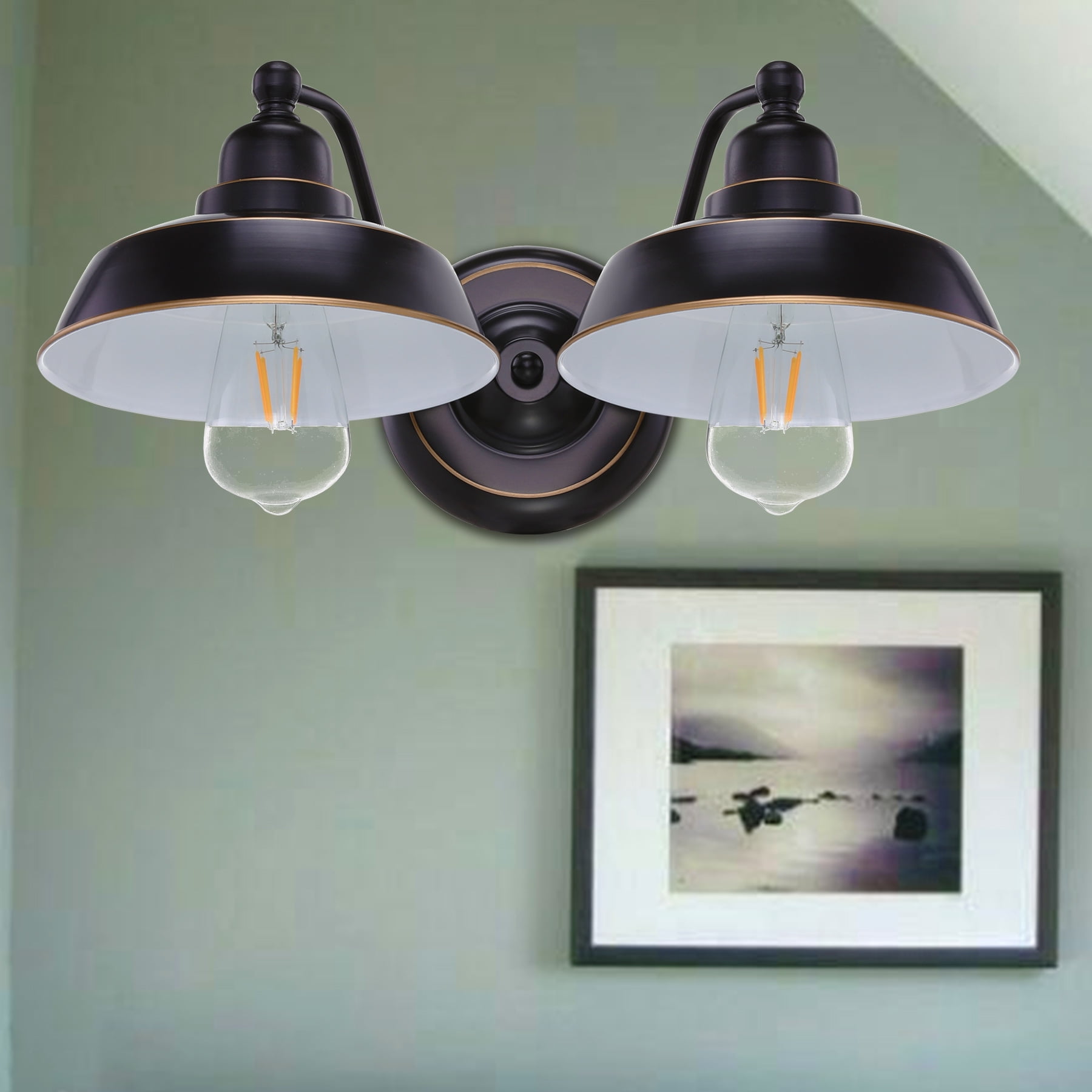 Preenex Decorative Wall Sconce Light Fixture, 2-Light Wall Sconce ...