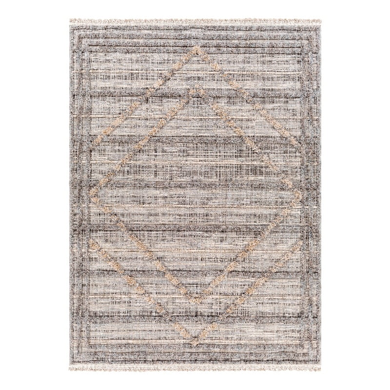 Surya Zaragoza 94x120" Modern Polyester Rug in Gray/Charcoal/Taupe ...