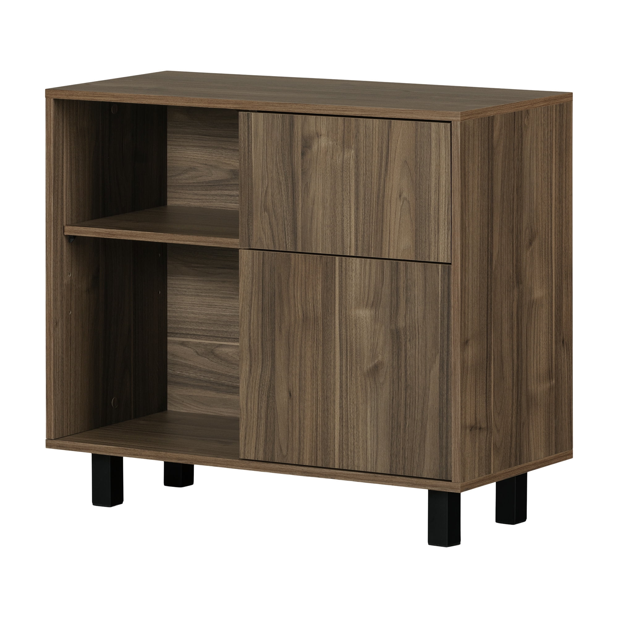 South Shore Octave, Contemporary Storage Cabinet, Natural Walnut ...