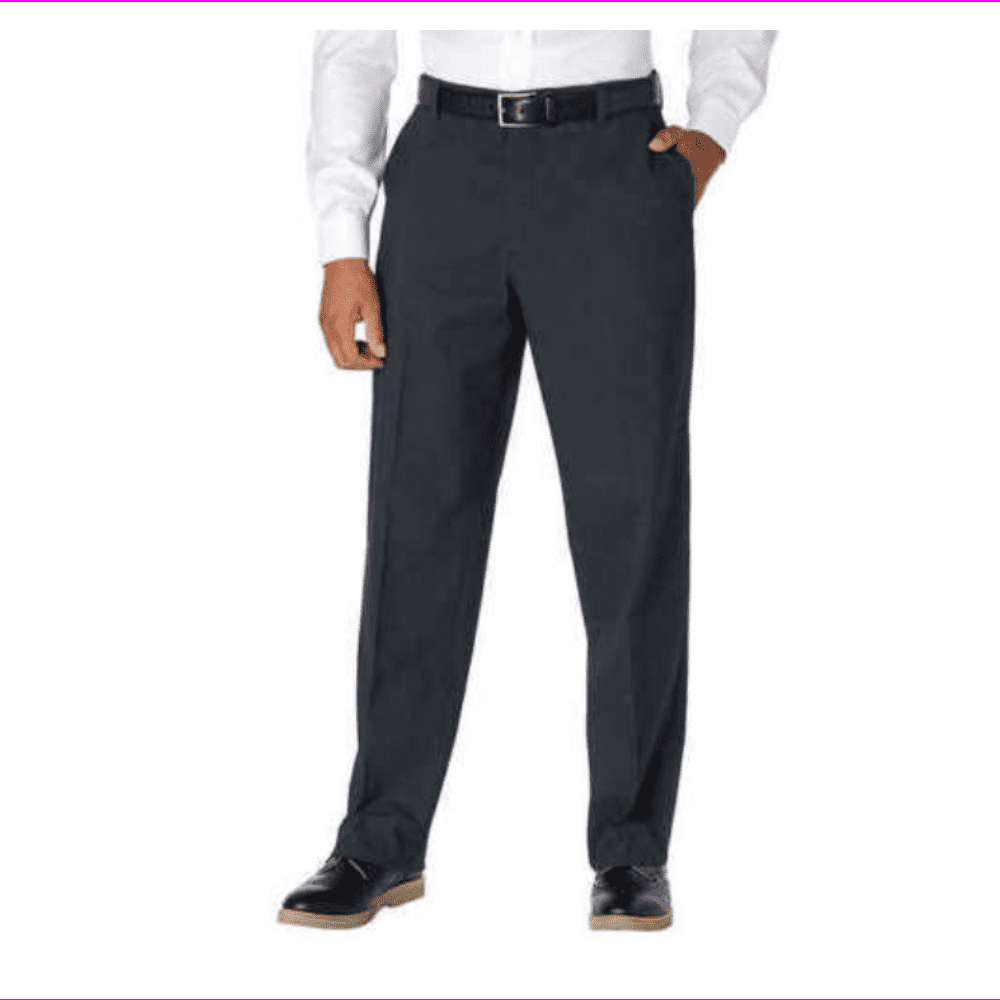 Kirkland Signature Men's Non-Iron Comfort Pant 38X29/Black - Walmart.com