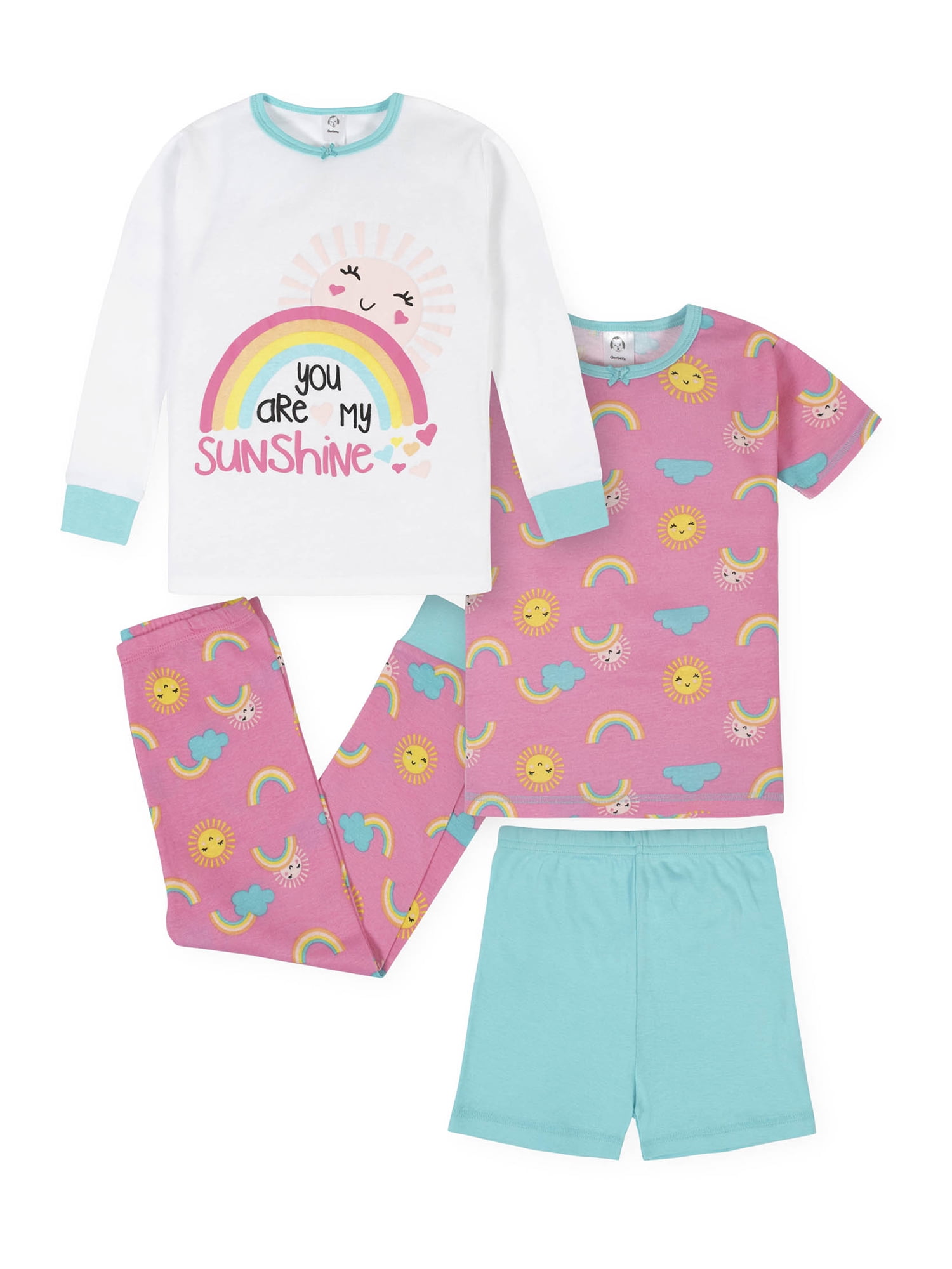 Gerber Baby Girls & Toddler Girls Snug Fit Cotton Mix 'n Match Pajamas ...