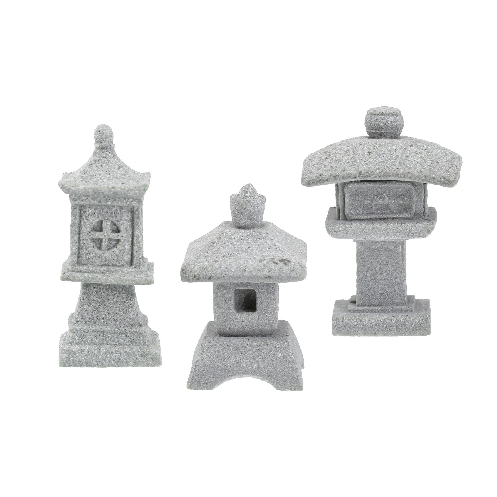 3x Stone Lantern Statue Ornaments Collectibles Chic Gift Simulation ...