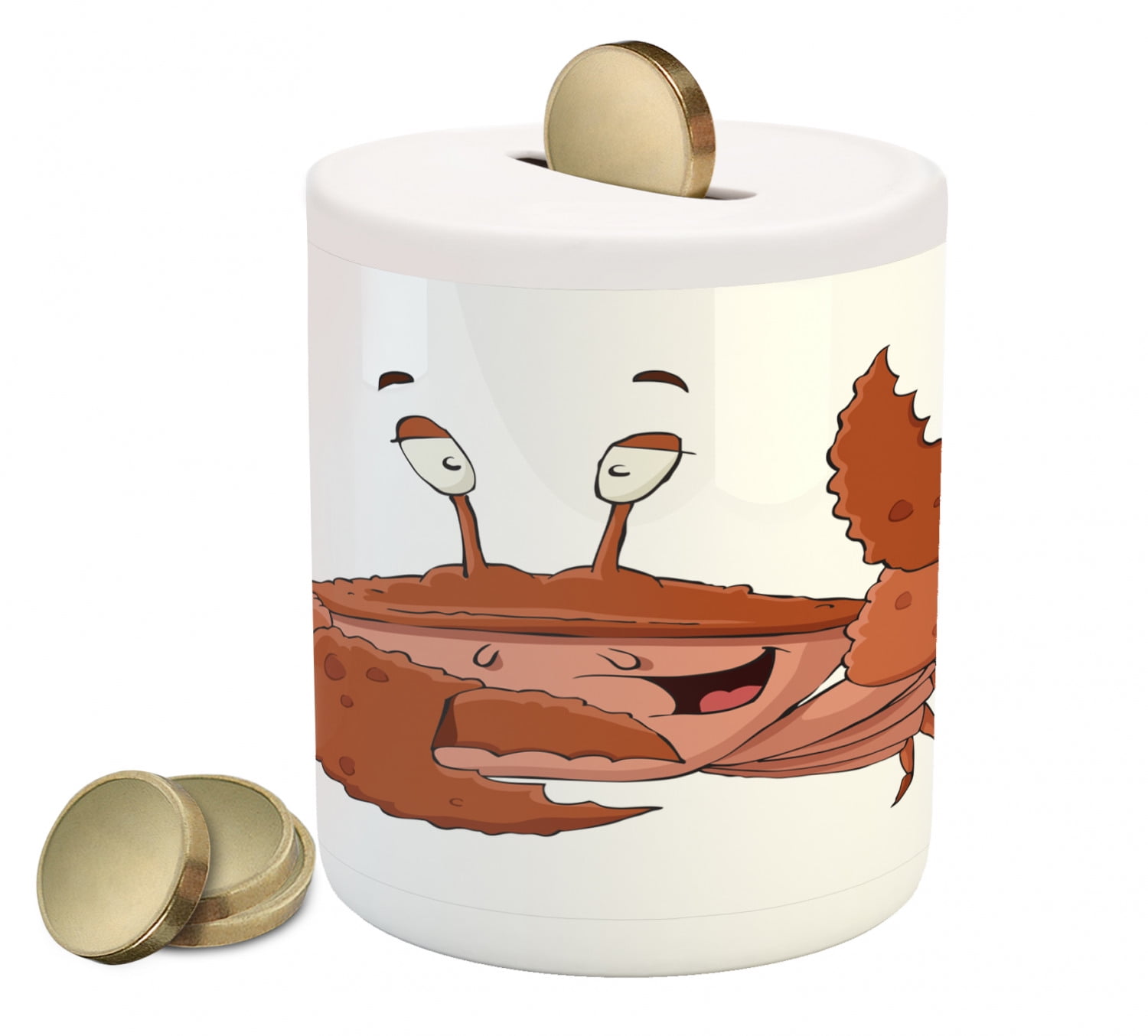 Crabs Piggy Bank, Friendly Chela Arthropod Waving His Nipper Greeting ...