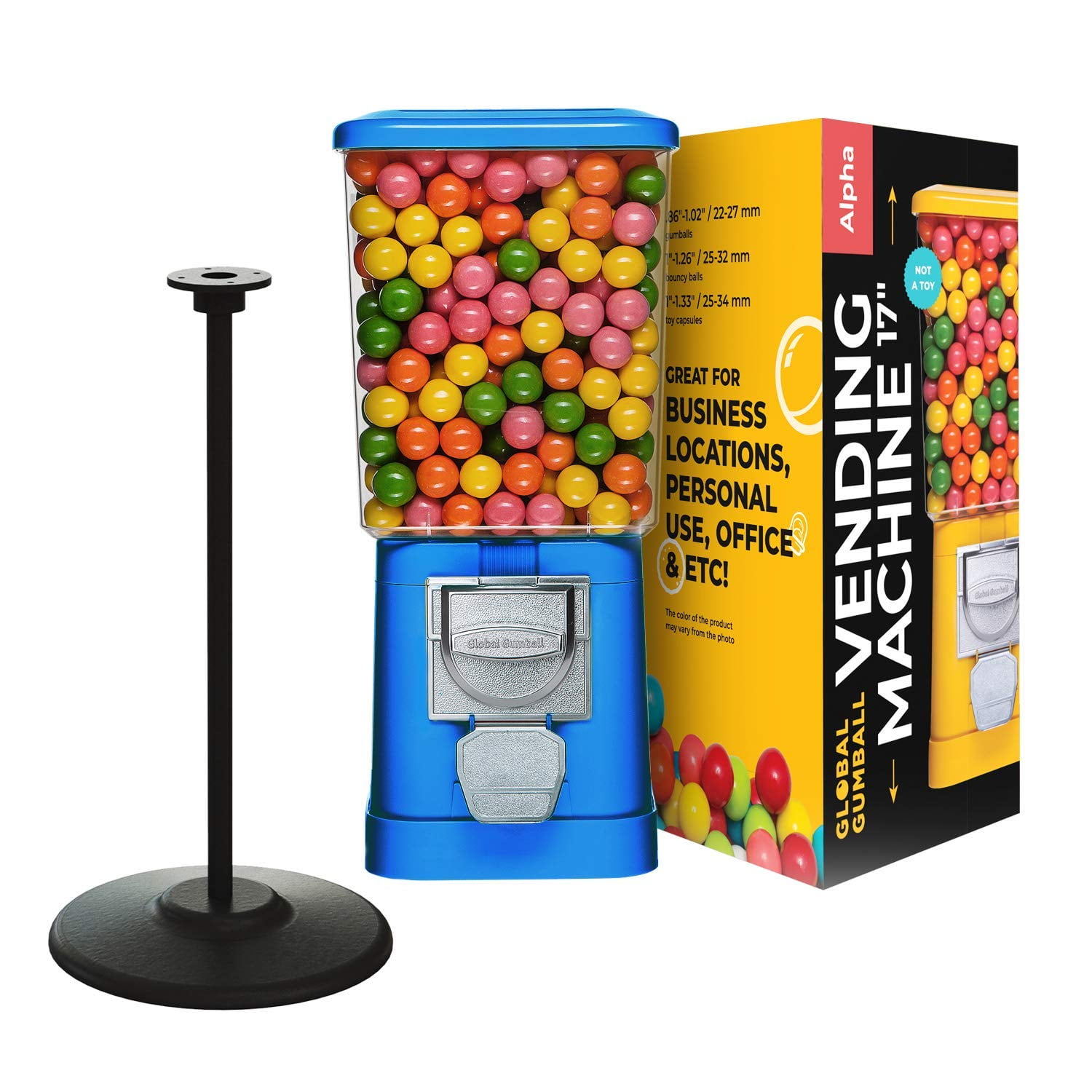 Gumball Machine with Stand - Blue Home Vending Machine Bundle with 4.8 ...